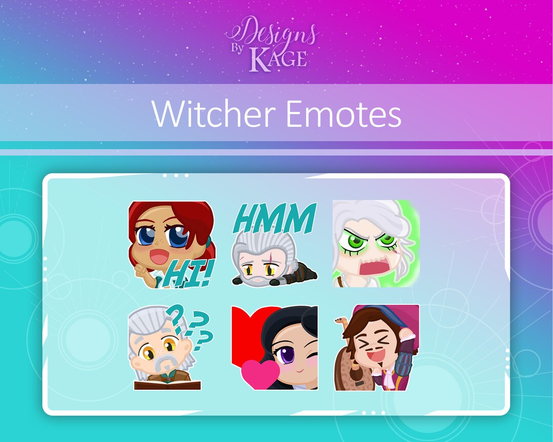 Witcher X6 Geralt, Ciri, Triss, Yennefer, Vesemir, Jaskier Emotes for ...
