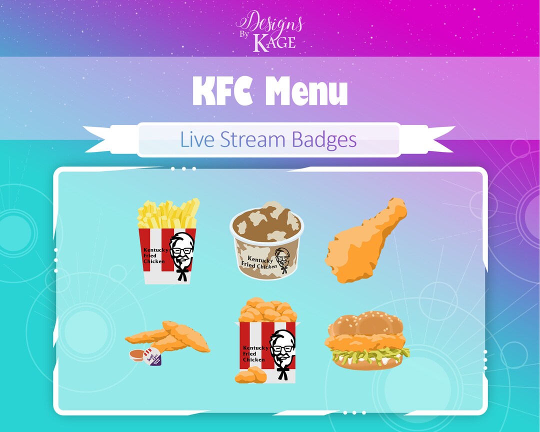 KFC Menu X6 Sub/bit Badges for Live Streaming / Discord - Etsy
