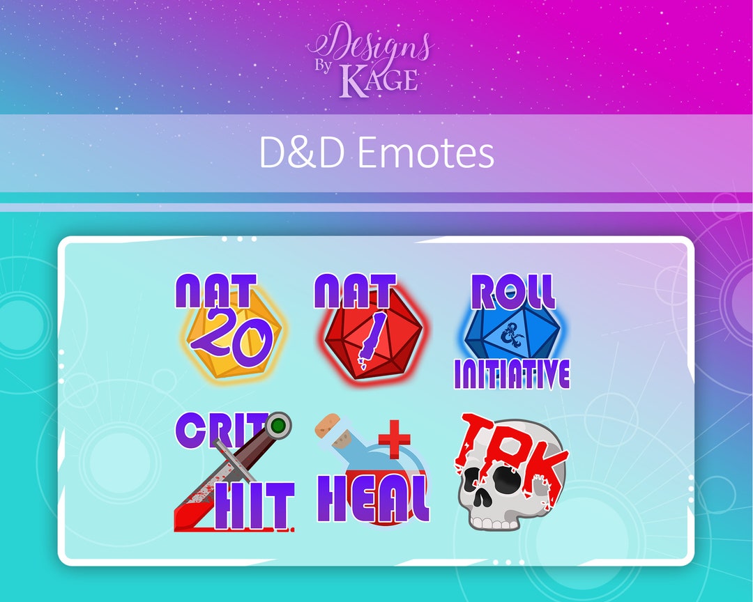 D&D X6 Emotes for Twitch or Youtube Dungeons and Dragons - Etsy