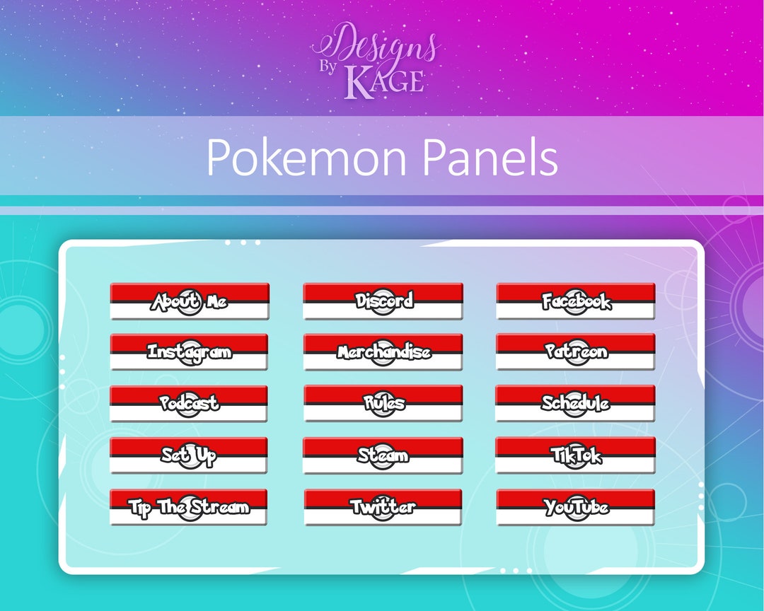 Pokemon Pokedex X15 Stream Panels Twitch Panels, Kick Panels Overlays ...