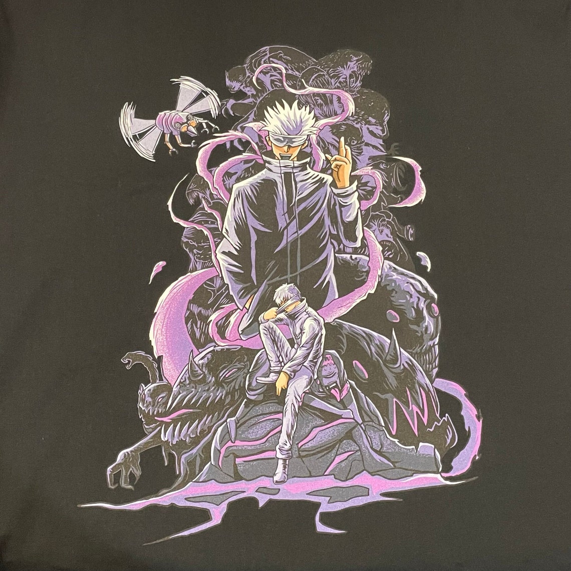 High Quality Gojo Jujutsu Kaisen Anime Shirt, Purple, 100% Cotton T ...