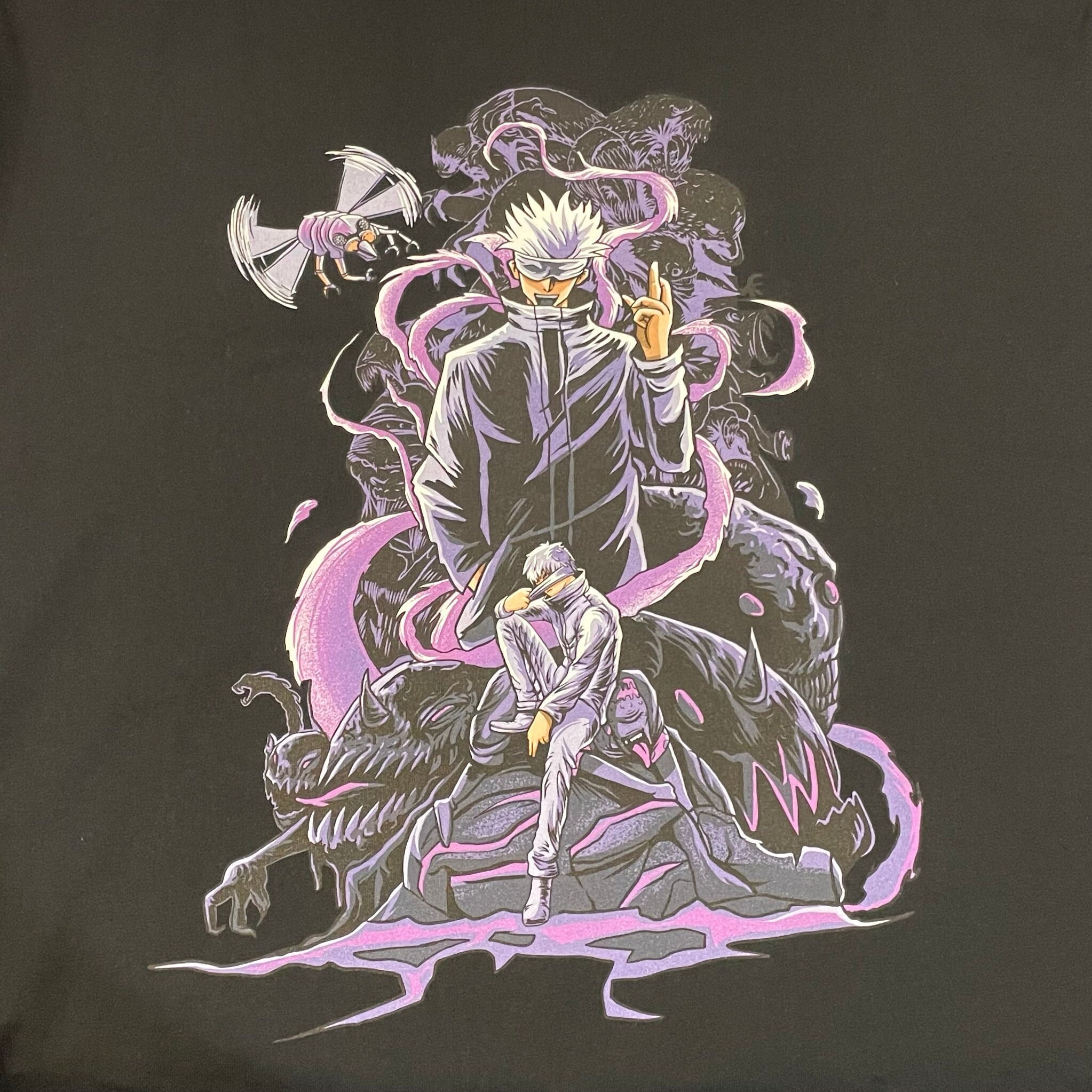 High Quality Gojo Jujutsu Kaisen Anime Shirt, Purple, 100% Cotton T ...