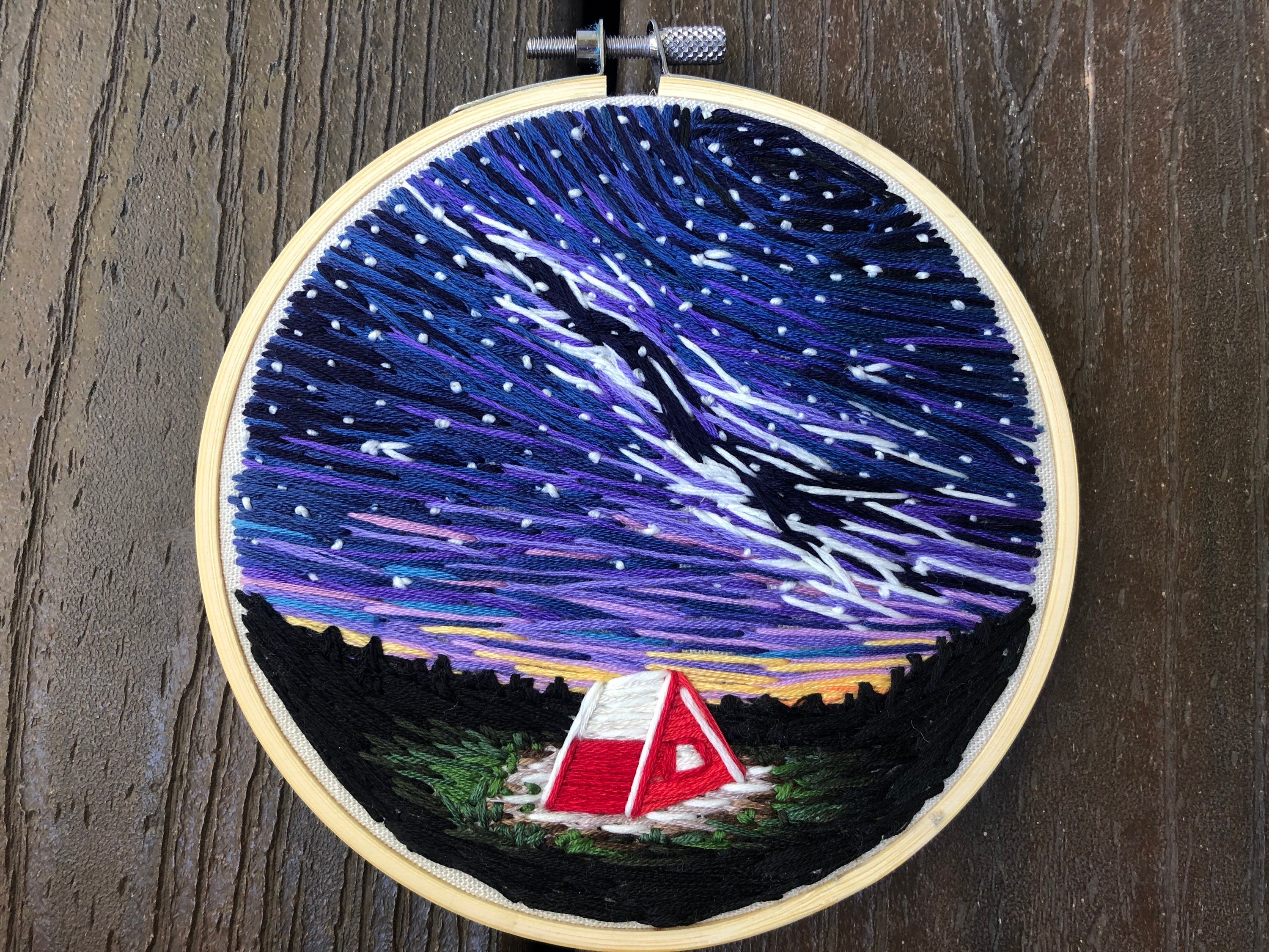 Glow in the Dark Night Sky | Hand Embroidery 5'' Hoop - Etsy