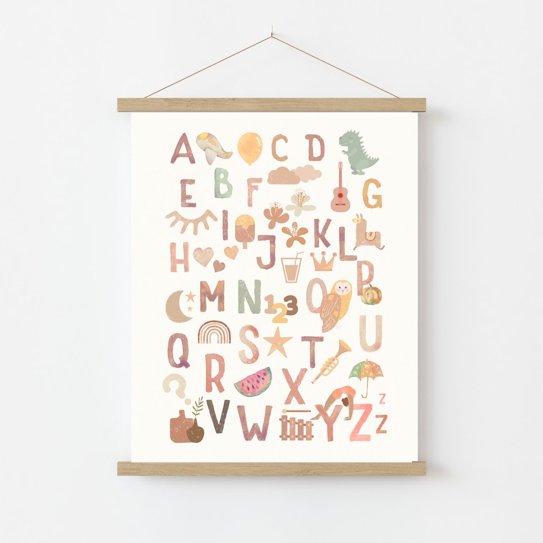 Alphabet Poster Printable Wall Art ABC Poster Neutral Alphabet Print ...