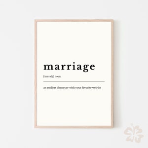 Marriage Definition Sign, Marriage Definition Print, Download ...