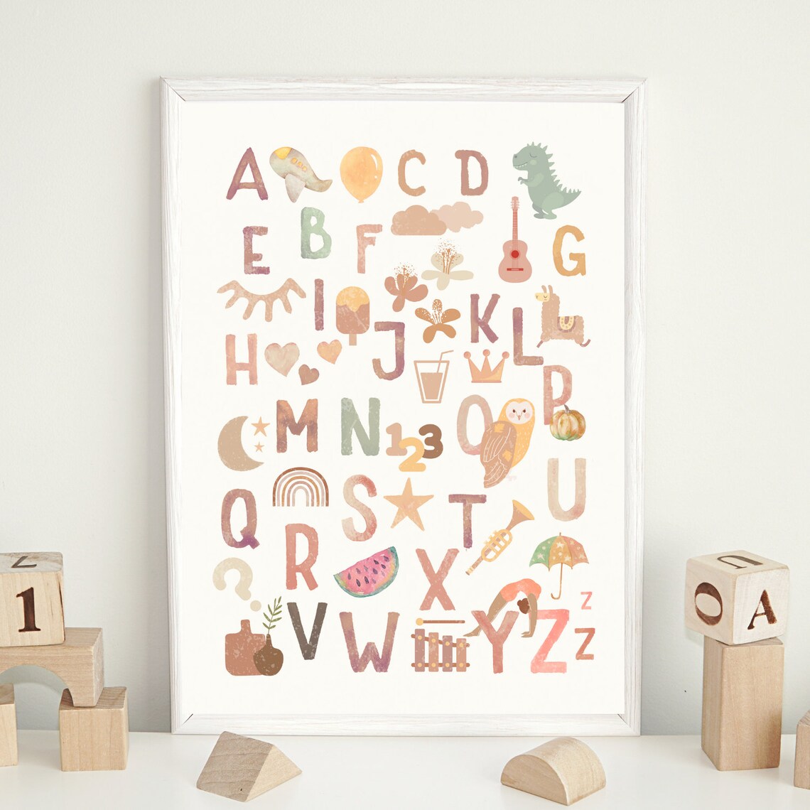 Alphabet Poster Printable Wall Art ABC Poster Neutral Alphabet Print ...