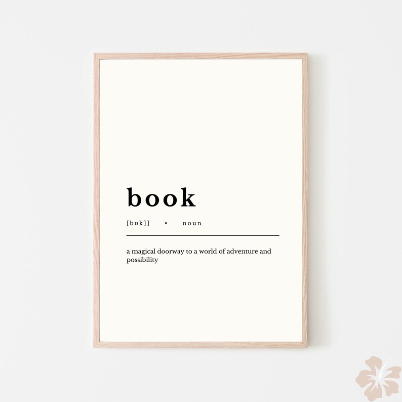 Book Definition Sign, Book Definition Print, Download Definition, Book ...