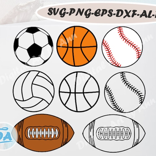Sports Balls 6 Balls SVG Clipart Svg Png Eps Dxf Pdf | Etsy Canada
