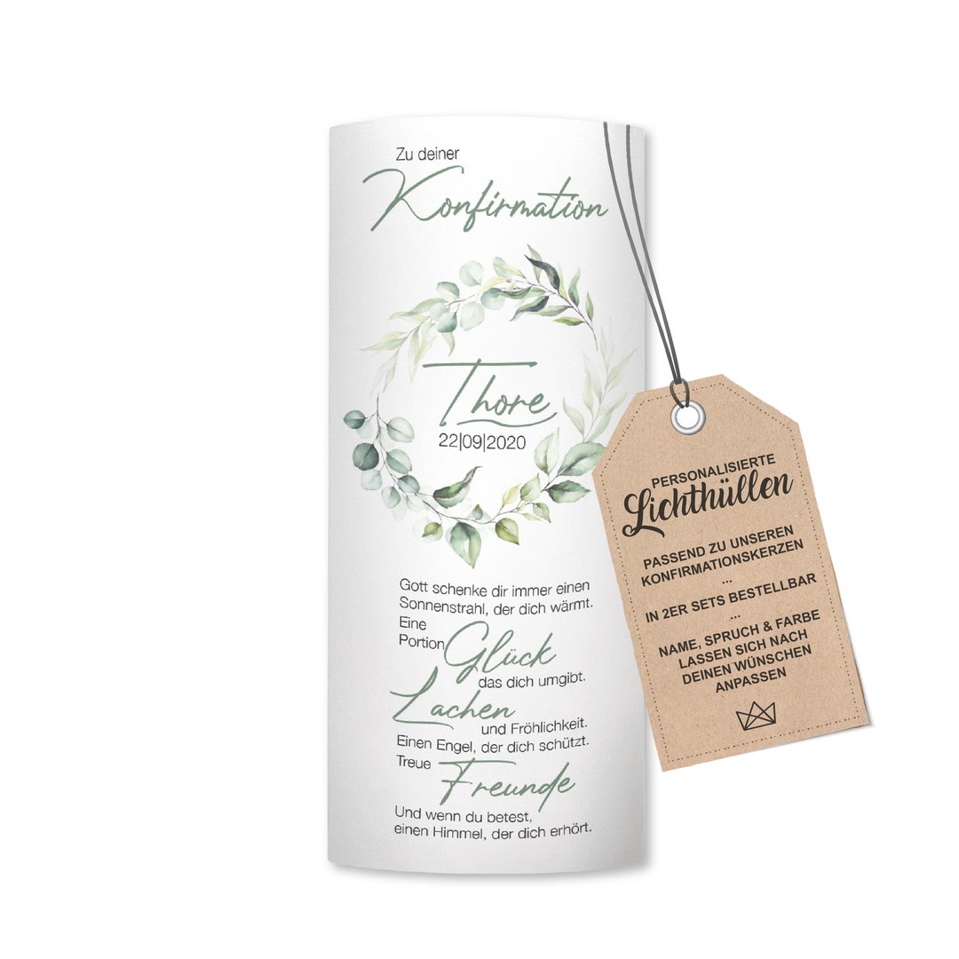 Light Cover Confirmation Personalized from 2 Pieces Lantern for Baptism ...