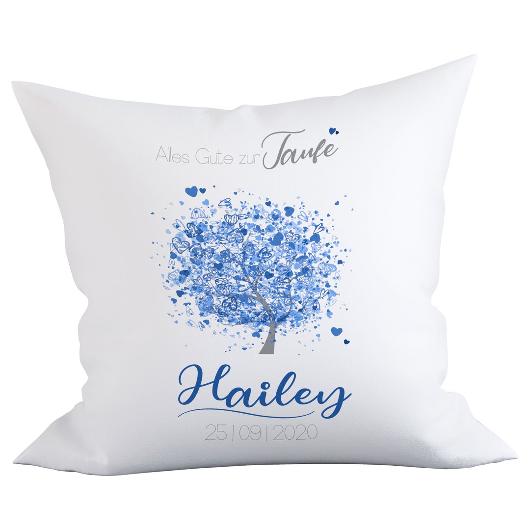 Cushion Tree of Life Christening Cushion Blue Cushion Cover Motif ...