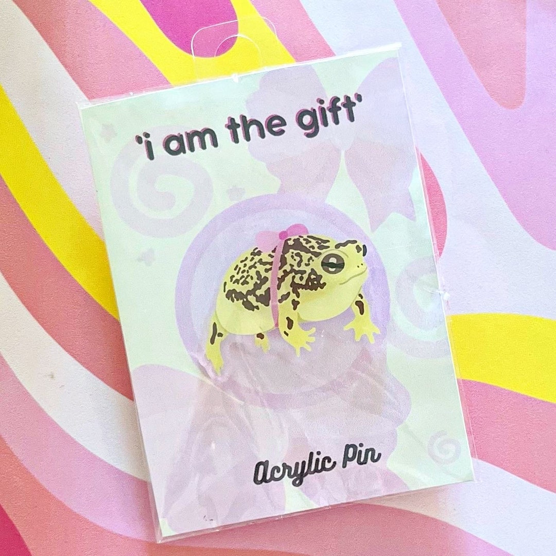 I Am the Gift // Acrylic Frog Pin // Cute Froggy Pin // Sassy Toad - Etsy