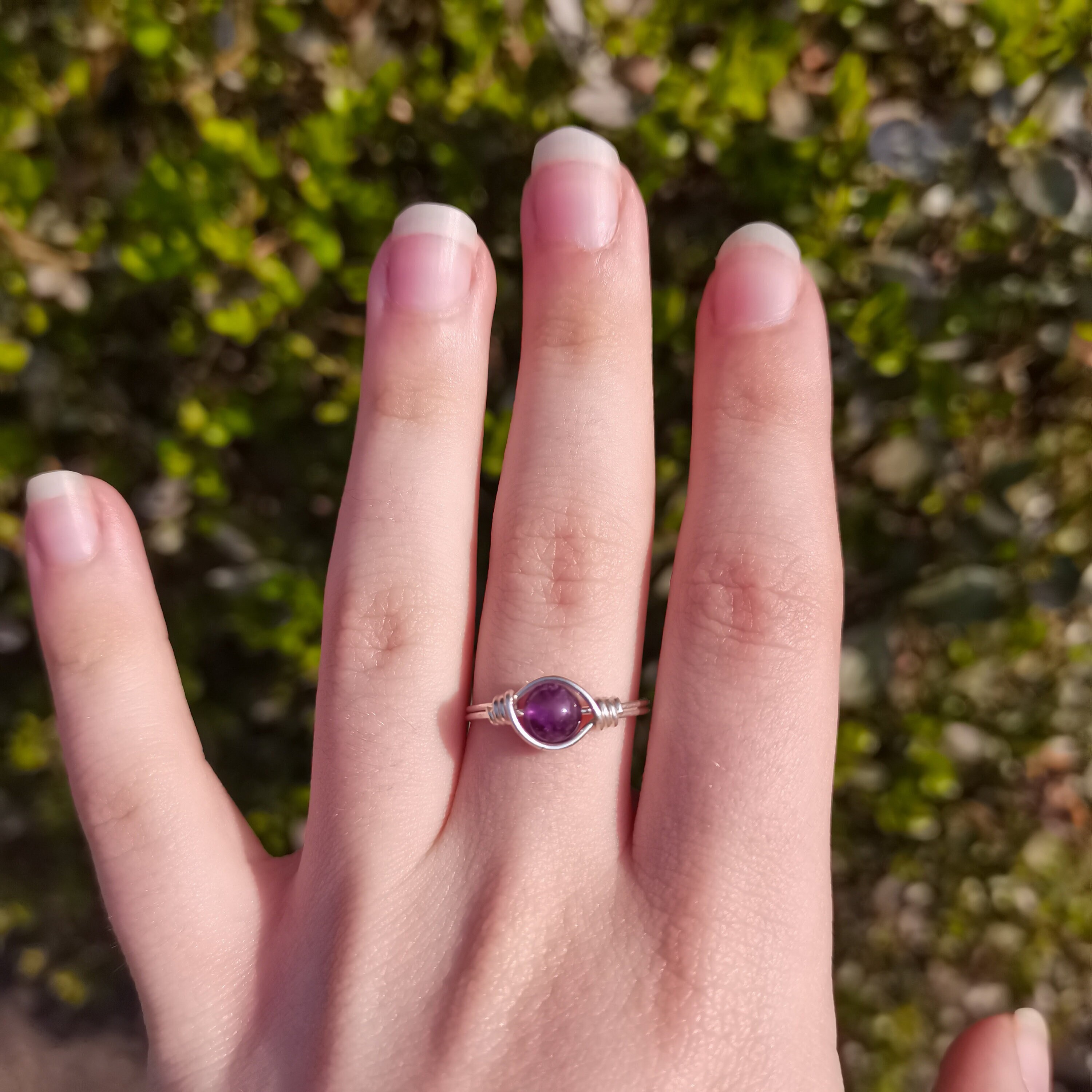 Amethyst Protection Ring Handmade Silver Jewellery Wire - Etsy