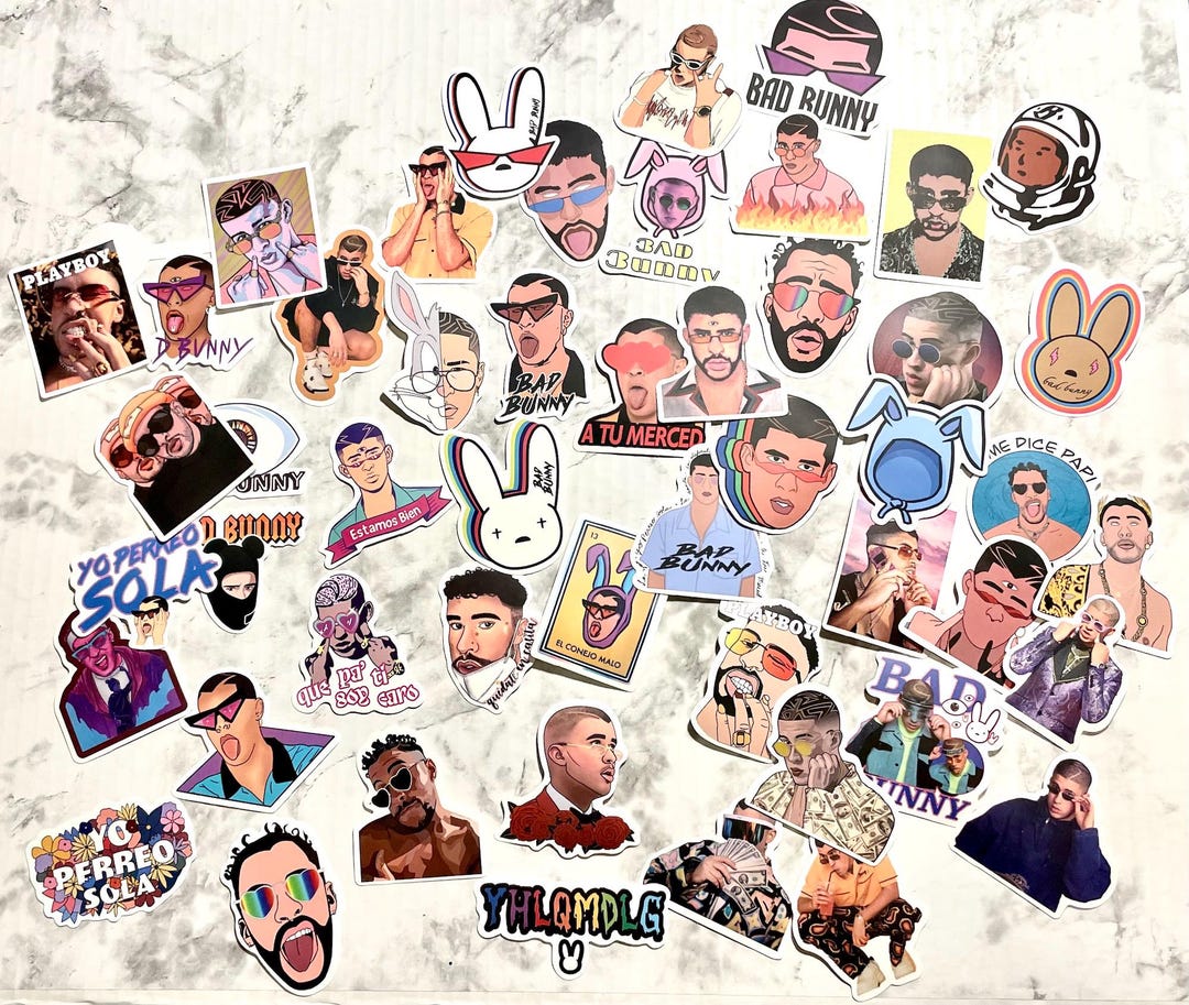 Bad Bunny Benito Sticker Bundle, 20 Waterproof Matte, Laptop Tumbler ...