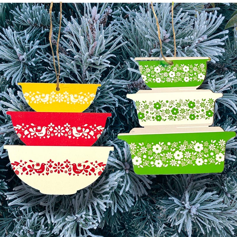 Miniature Pyrex Bowl Stack Ornament - Etsy