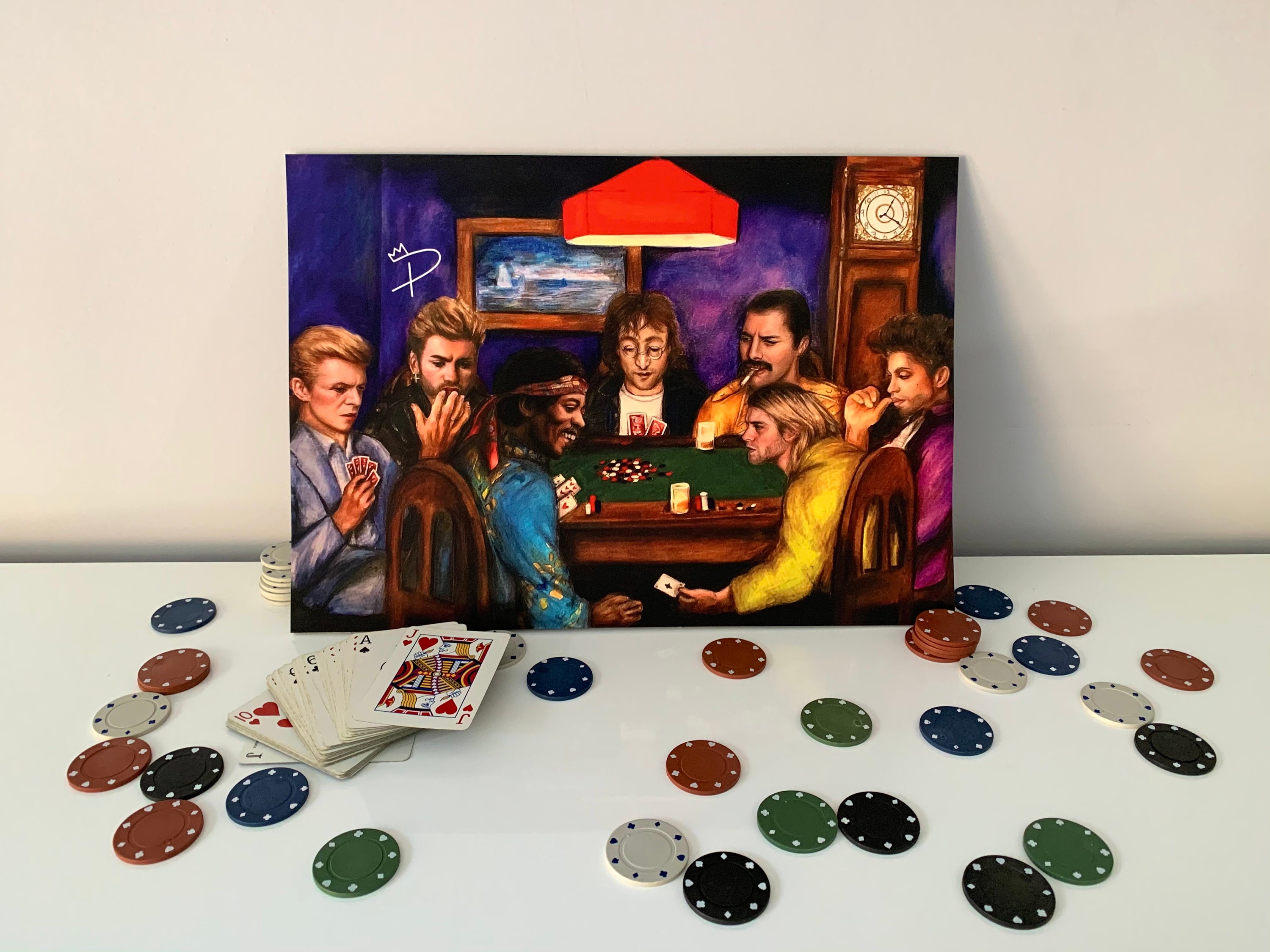 Icons Playing Poker Art Print | Etsy
