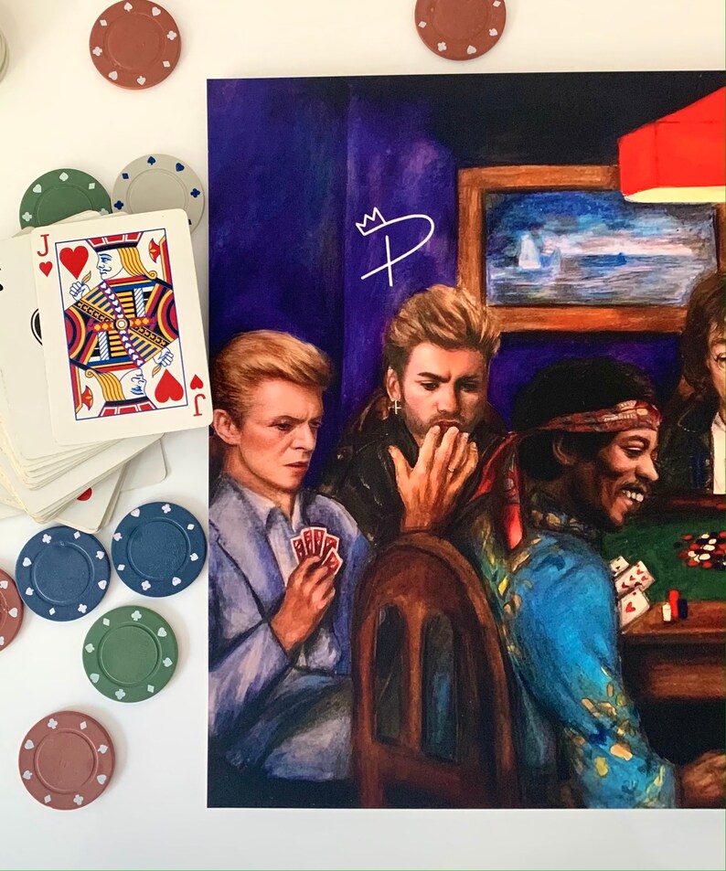 Icons Playing Poker - Art Print - Etsy