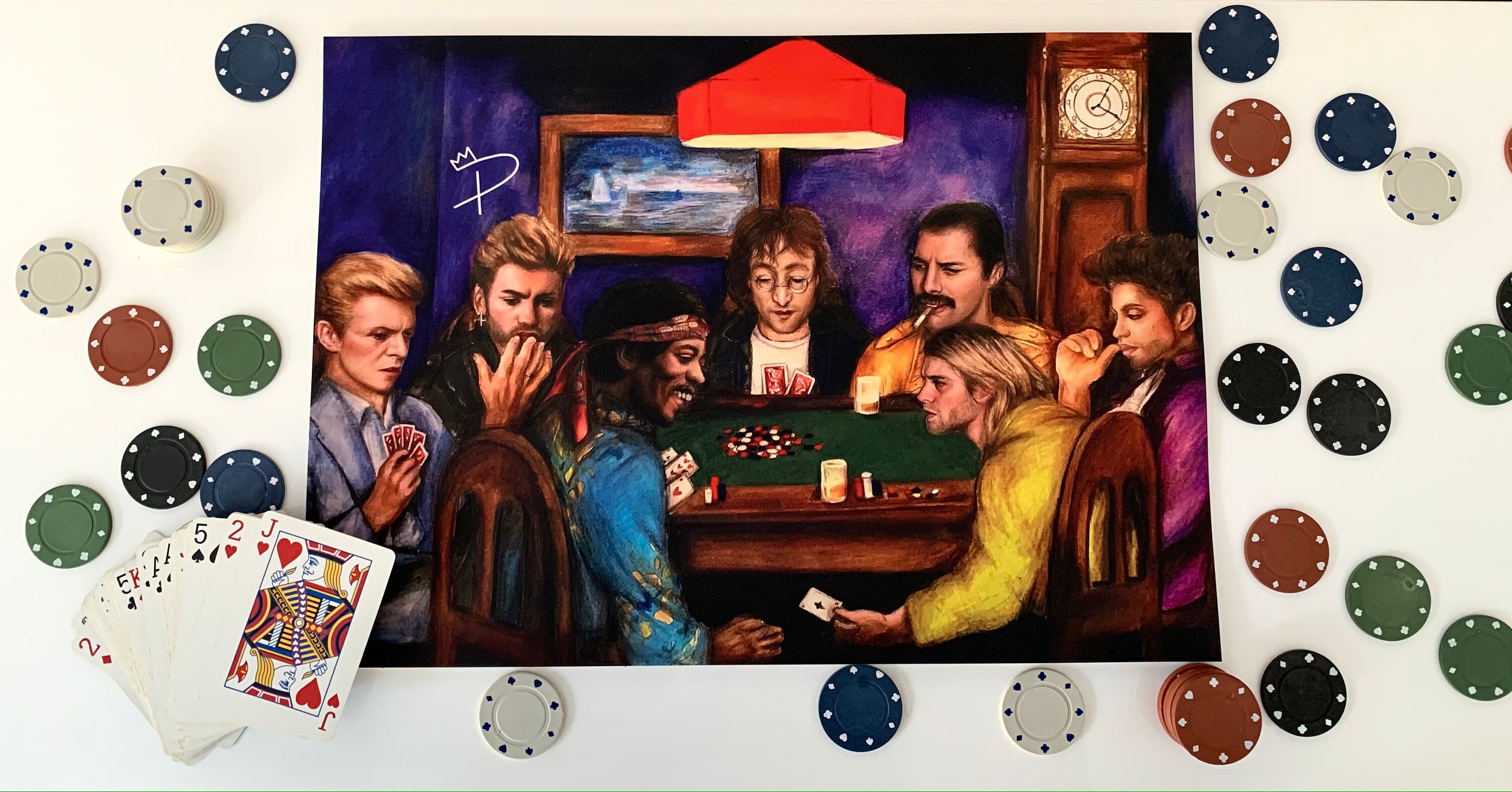 Icons Playing Poker Art Print | Etsy