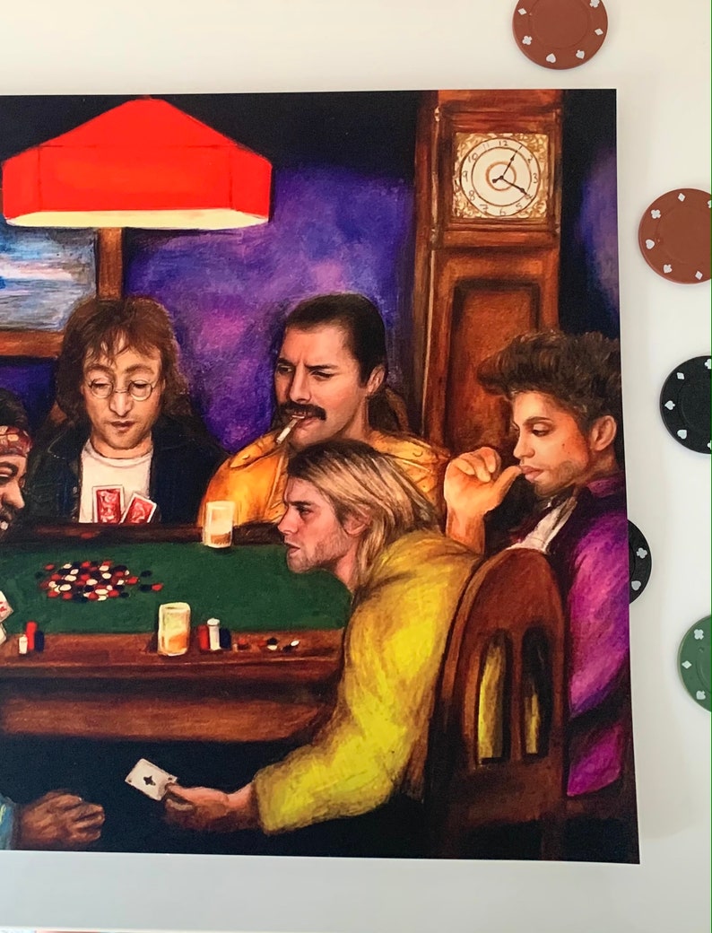 Icons Playing Poker Art Print | Etsy