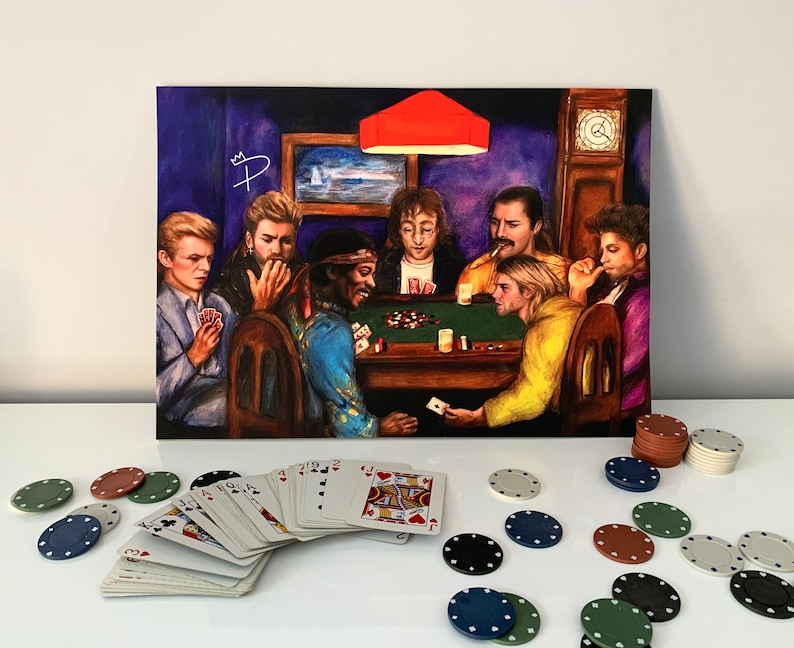 Icons Playing Poker Art Print | Etsy