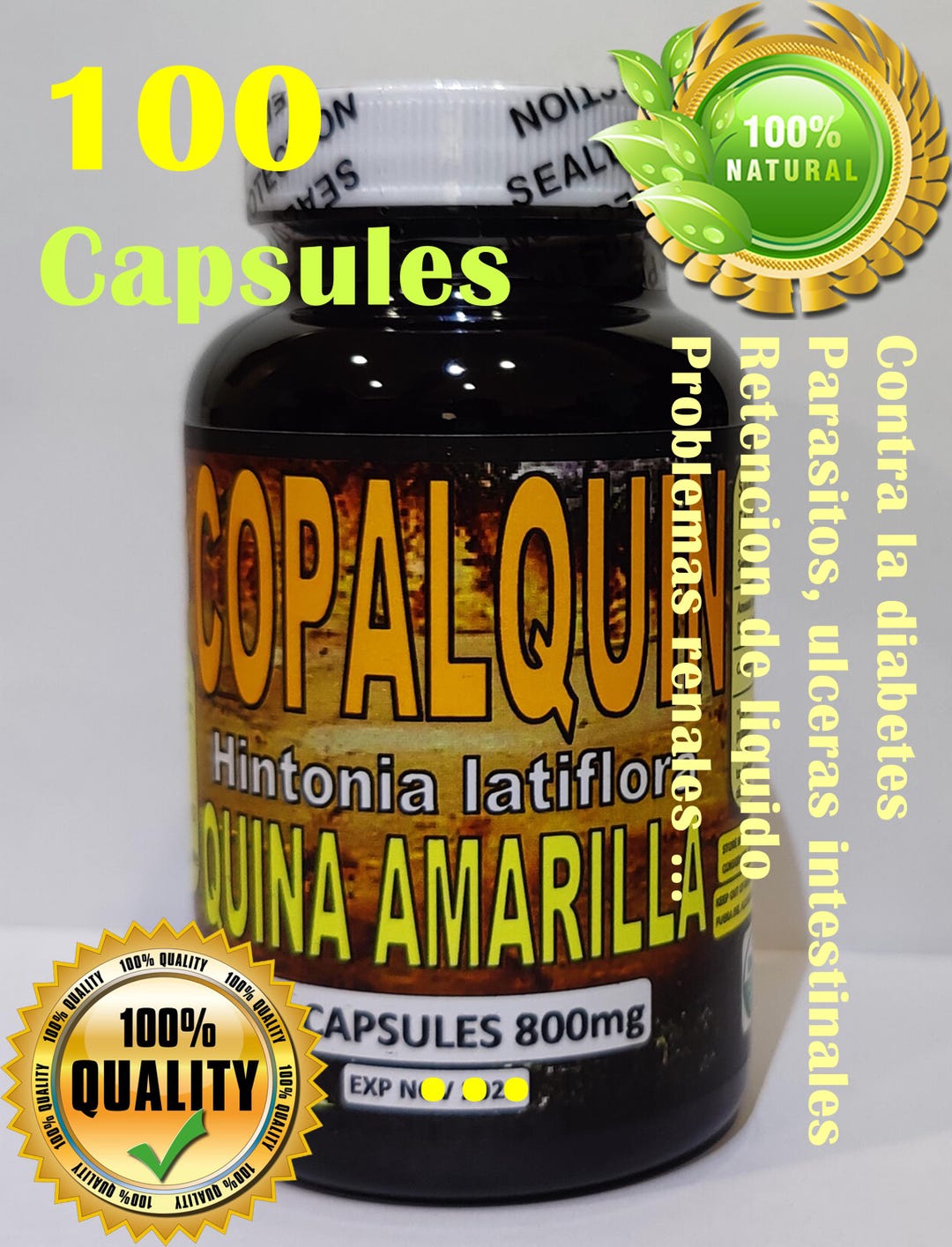 Copalquin 100 Caps Copalchi Hintonia Latiflora Quina Amarilla Yellow ...
