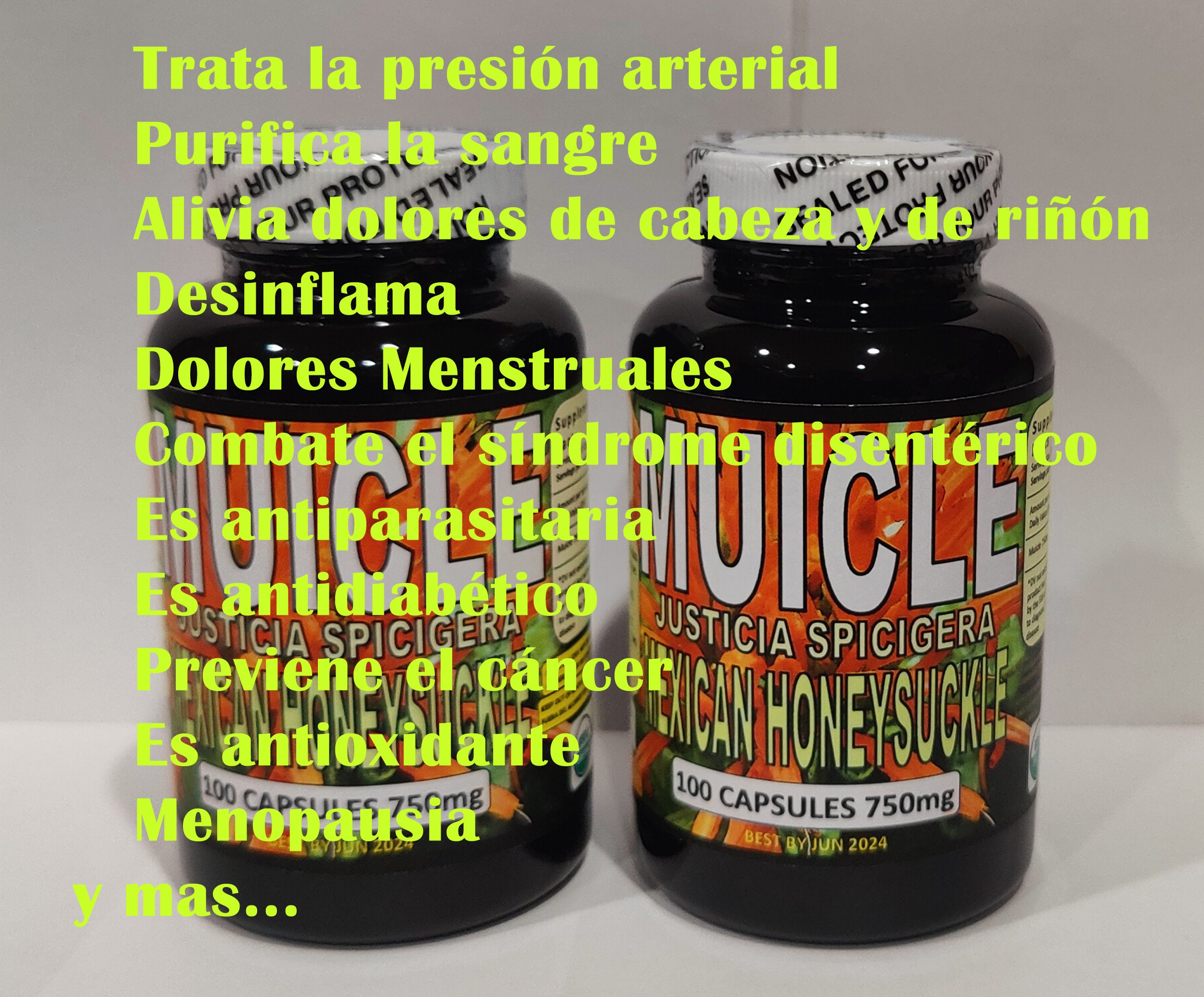 Muicle Muitle Muycle Mexican Honeysuckle 100 Capsules/capsulas Natural ...