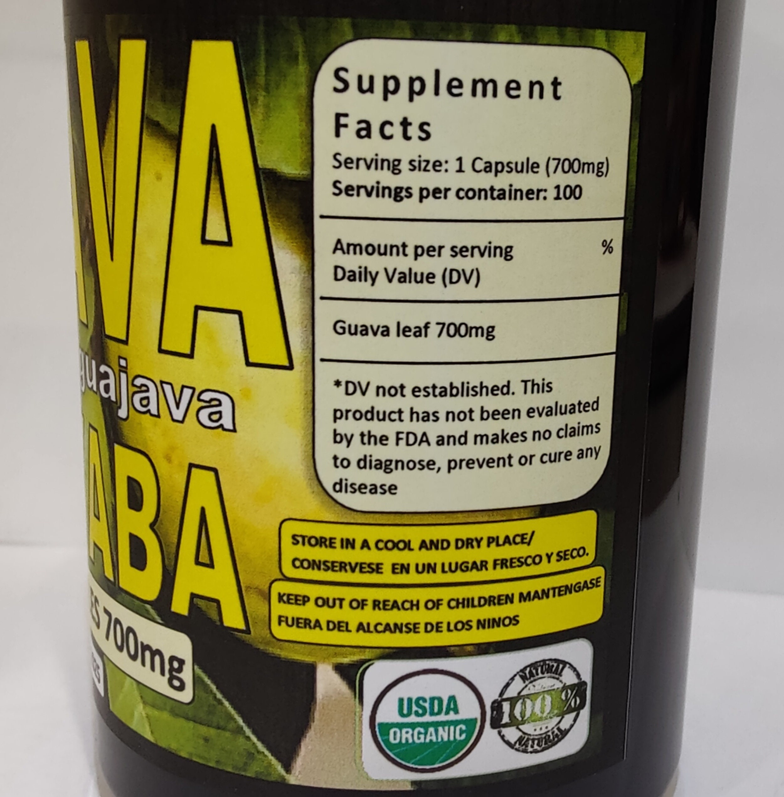 Hojas De Guayaba 100 Capsulas,mexican Guava Leaves Capsules,organic ...