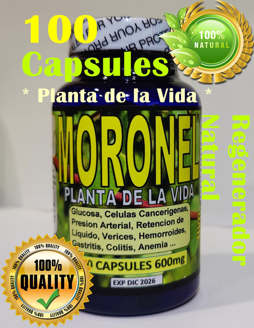Moronel Capsules, Capsulas De Moronel ( 1 Bottle of 100 Capsules) - Etsy