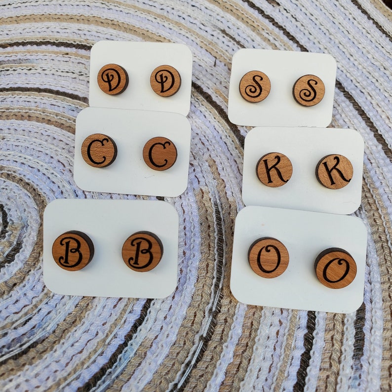 Monogram Earring Studs SVG - Etsy