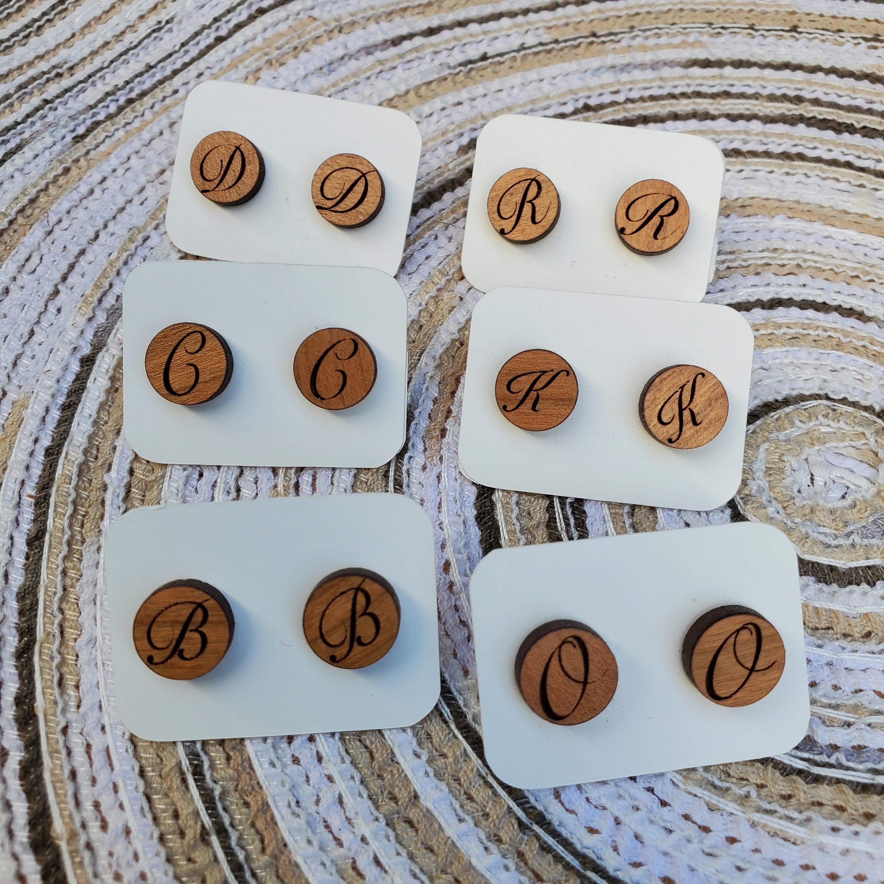 Monogram Earring Studs SVG - Etsy