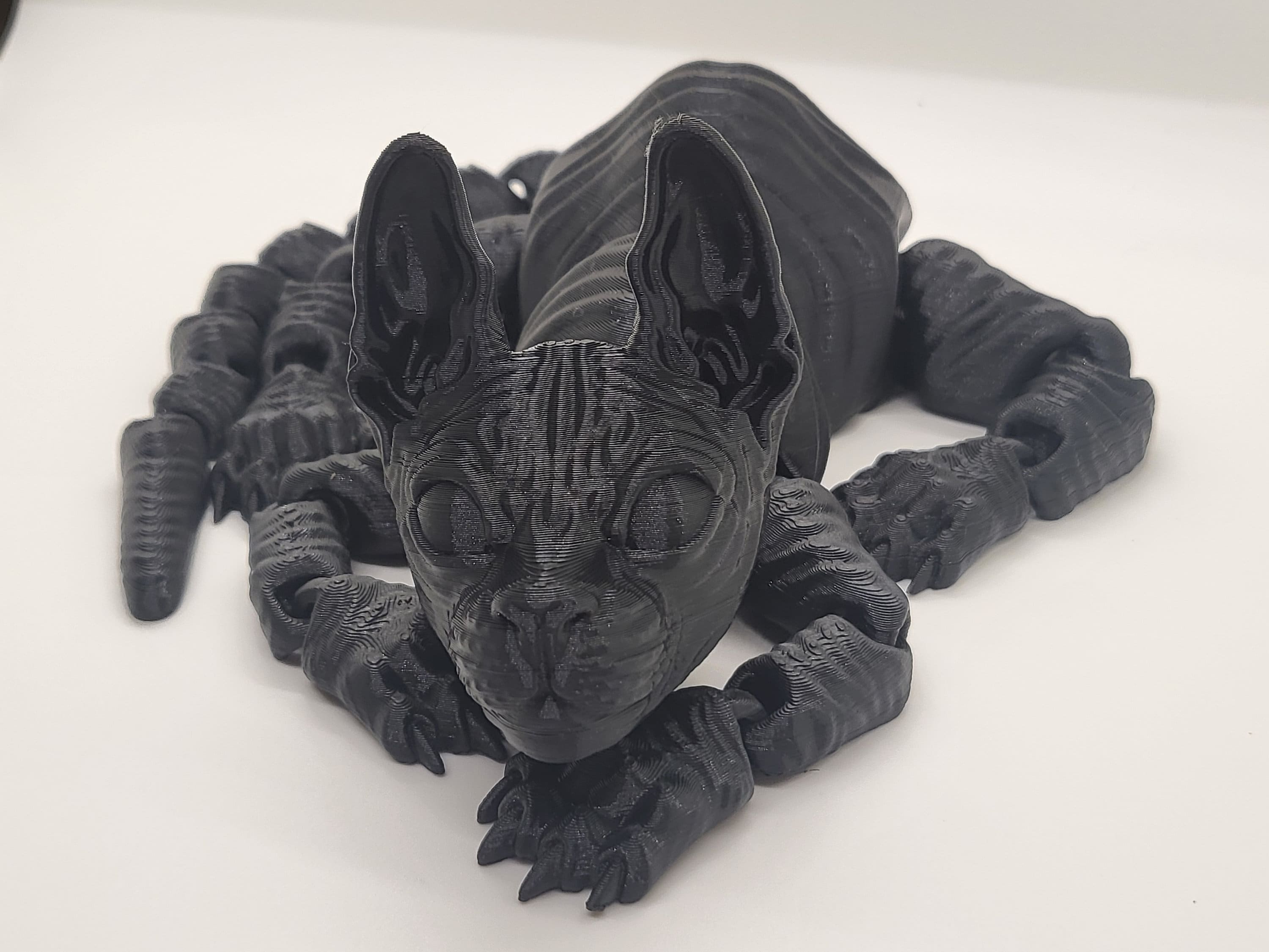 3d Articulated Sphynx, Sensory Stress Fidget Toy, 3d Printed Sphynx ...