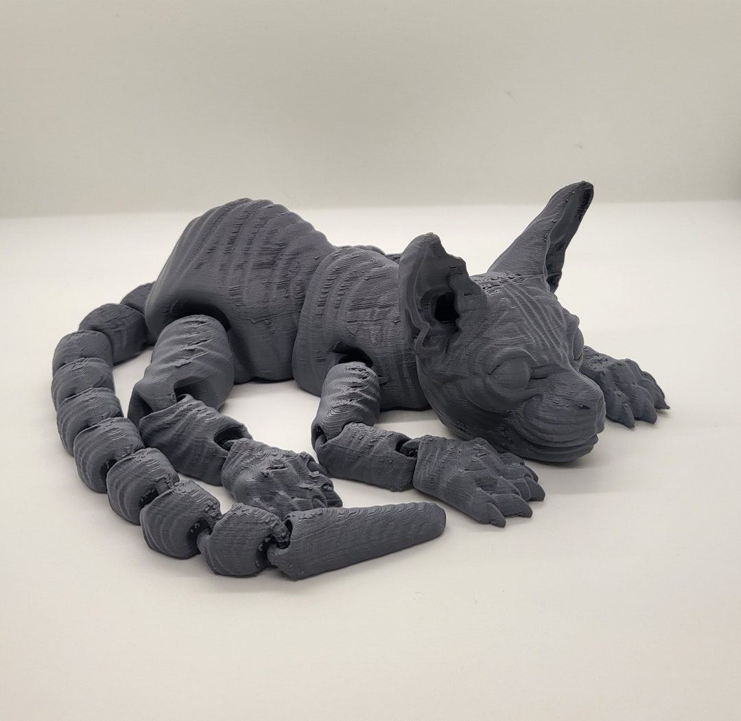 3d Articulated Sphynx, Sensory Stress Fidget Toy, 3d Printed Sphynx ...