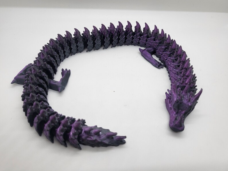 3d Articulated Ice Dragon, Sensory Stress Fidget Toy, 3d Printed Dragon ...