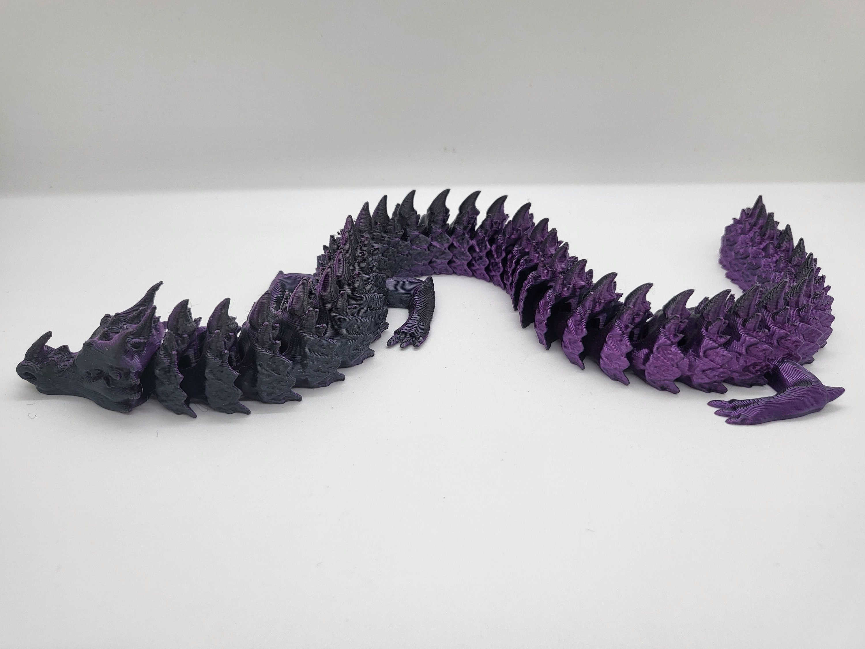 3d Articulated Ice Dragon, Sensory Stress Fidget Toy, 3d Printed Dragon ...