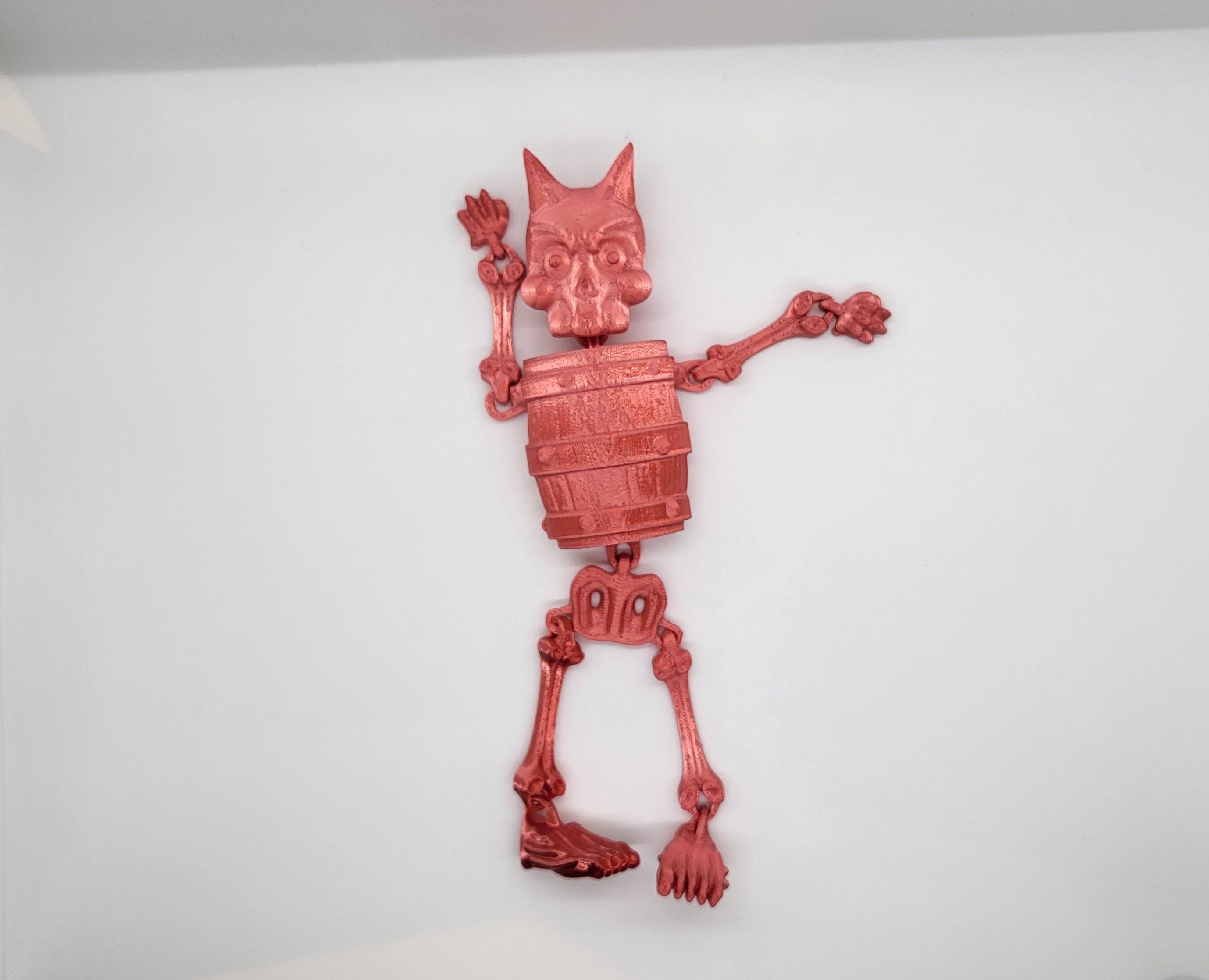3d Articulated Demon Skeleton, Sensory Stress Fidget Toy, 3d Printed ...