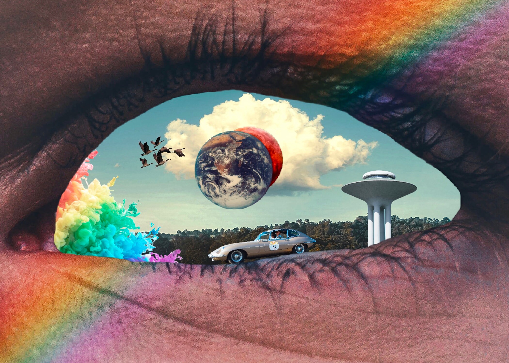 Collage digital surrealista pequeño 5x7 imprimible arte de - Etsy España