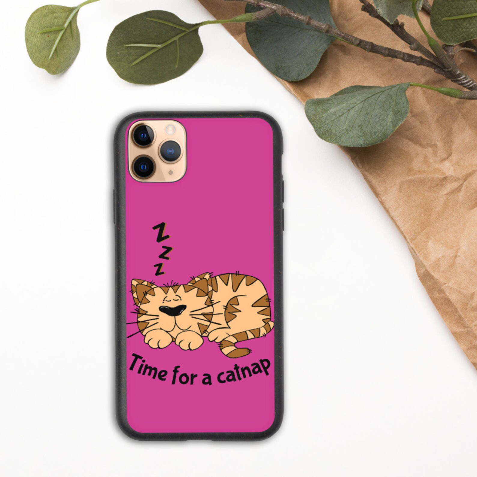 Time for a Catnap Eco-friendly Biodegradable Phone Case for iPhone 11 ...
