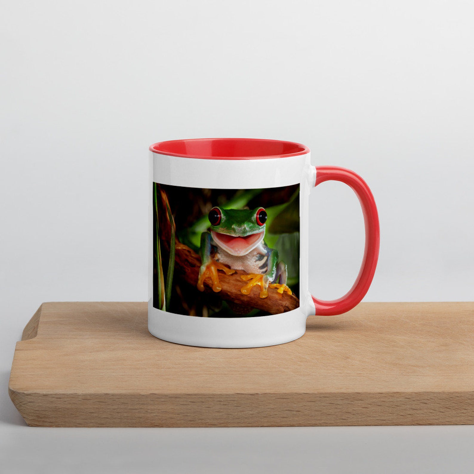 Frog Mug With Colour Inside Gift for Frog Lover Amphibian - Etsy UK