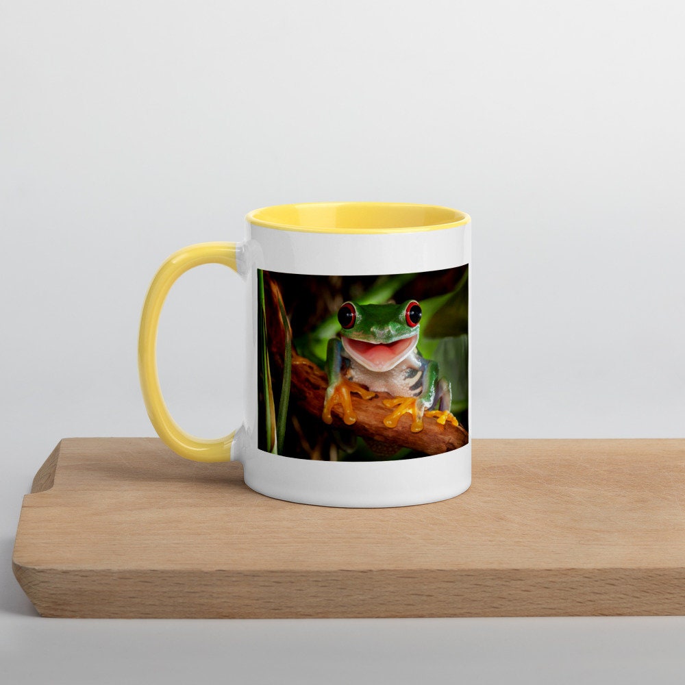 Frog Mug With Colour Inside Gift for Frog Lover Amphibian - Etsy UK