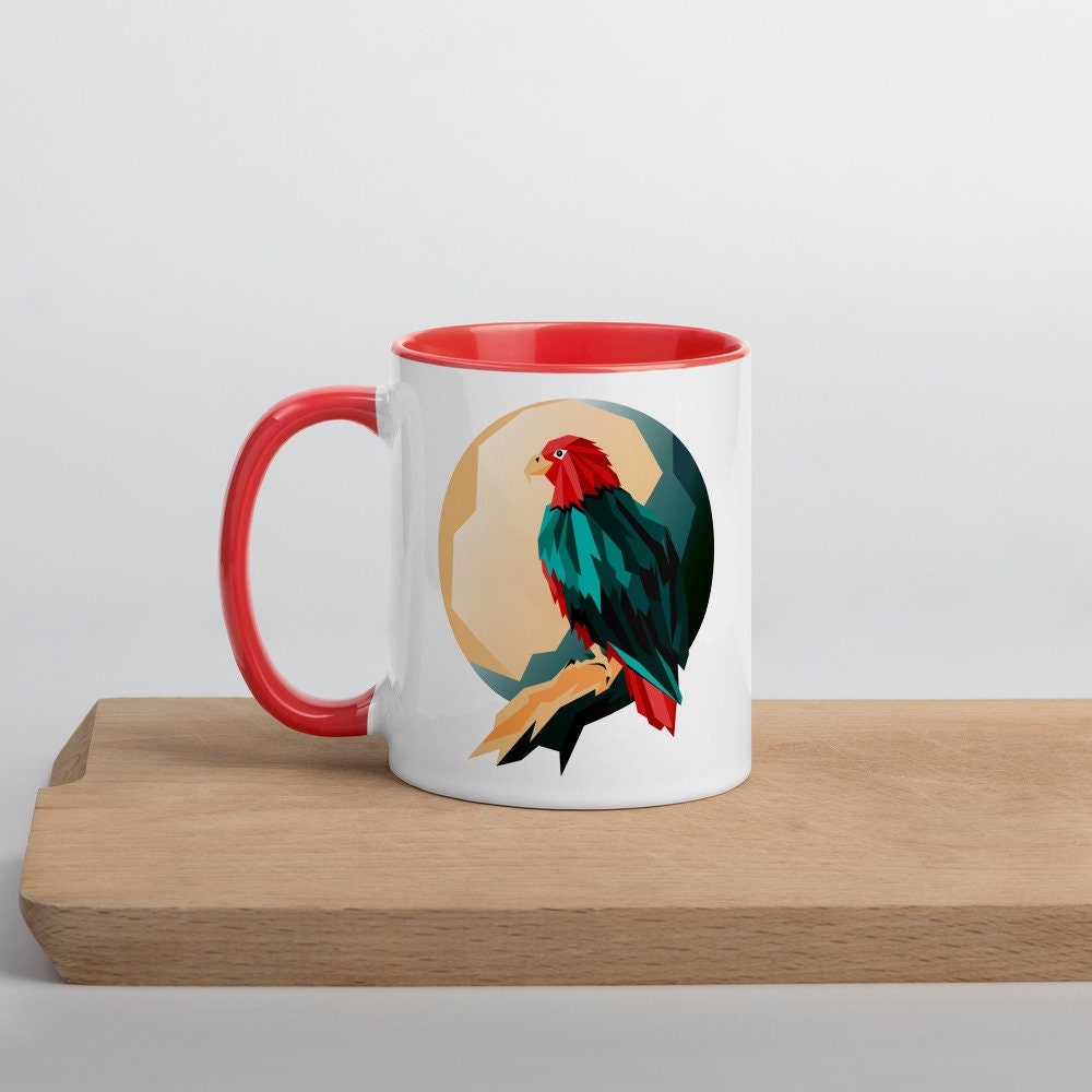 Eagle Ceramic Mug With Red or Black Colour Inside Eagle Mug - Etsy