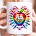 The Best Teacher, Colorful Heart, Apple Png, Teacher Png, T-shirt Mug ...
