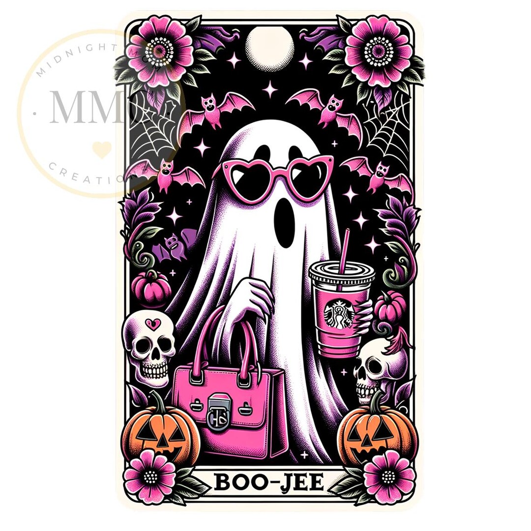 Buy Boo Jee PNG, Cute Ghost Tarot Card Png, Coffee Png, Bougie Ghost, T ...