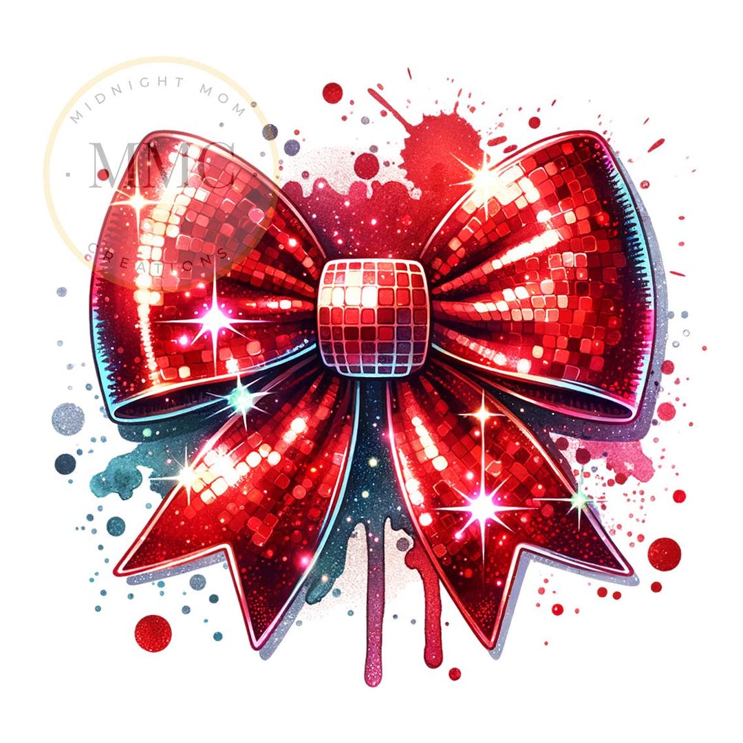 Coquette Christmas Png, Glitter Bow Png, Christmas Bow PNG, Sequins Bow ...