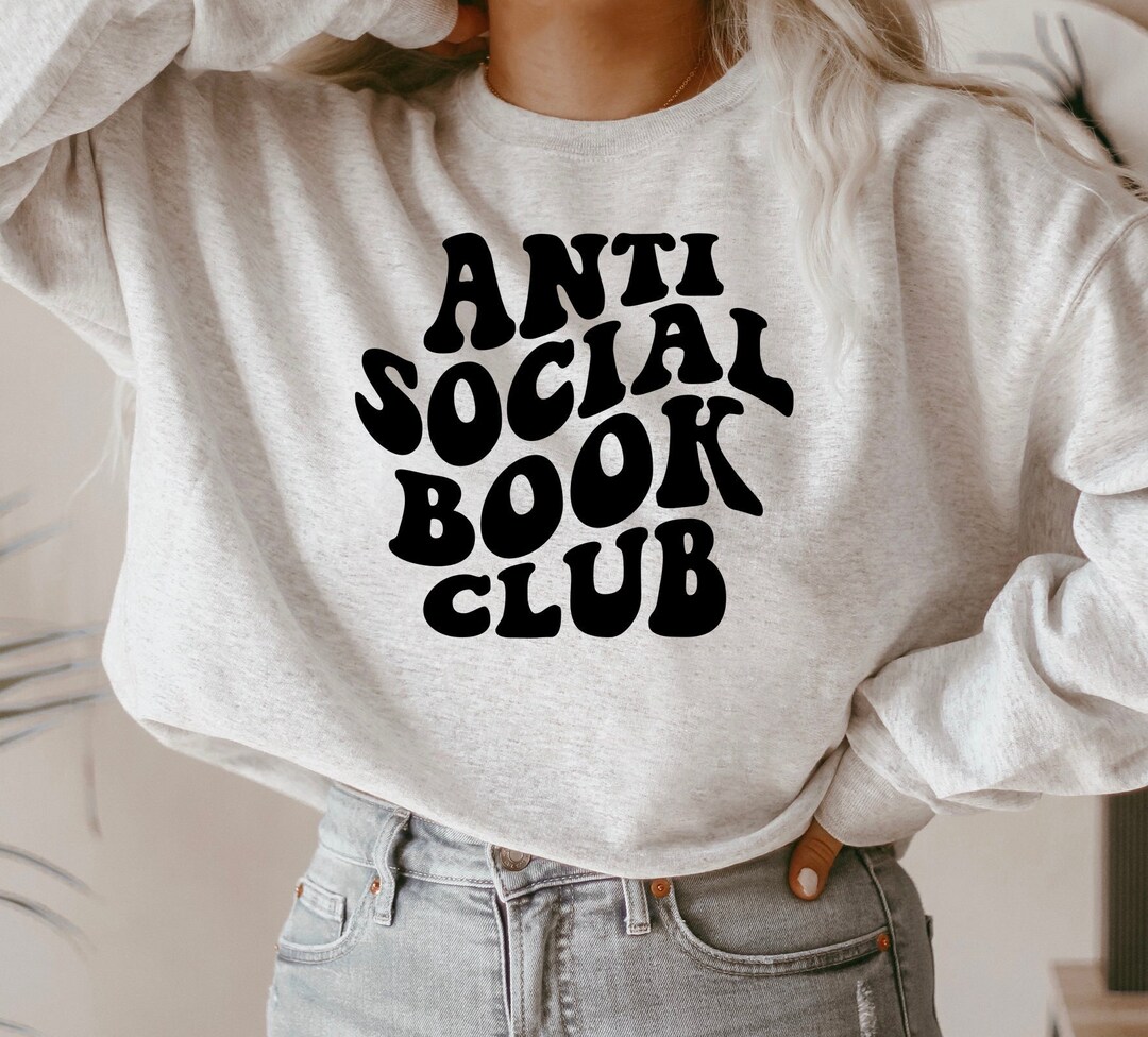 Anti Social Book Club SVG, Antisocial, Wavy Stacked Svg, Svg Cricut Cut ...