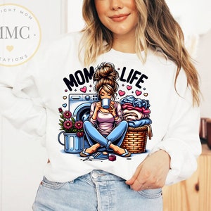Mom Life PNG, Messy Mom Png, Housework Mom, Laundry Mom, T-shirt Mug ...
