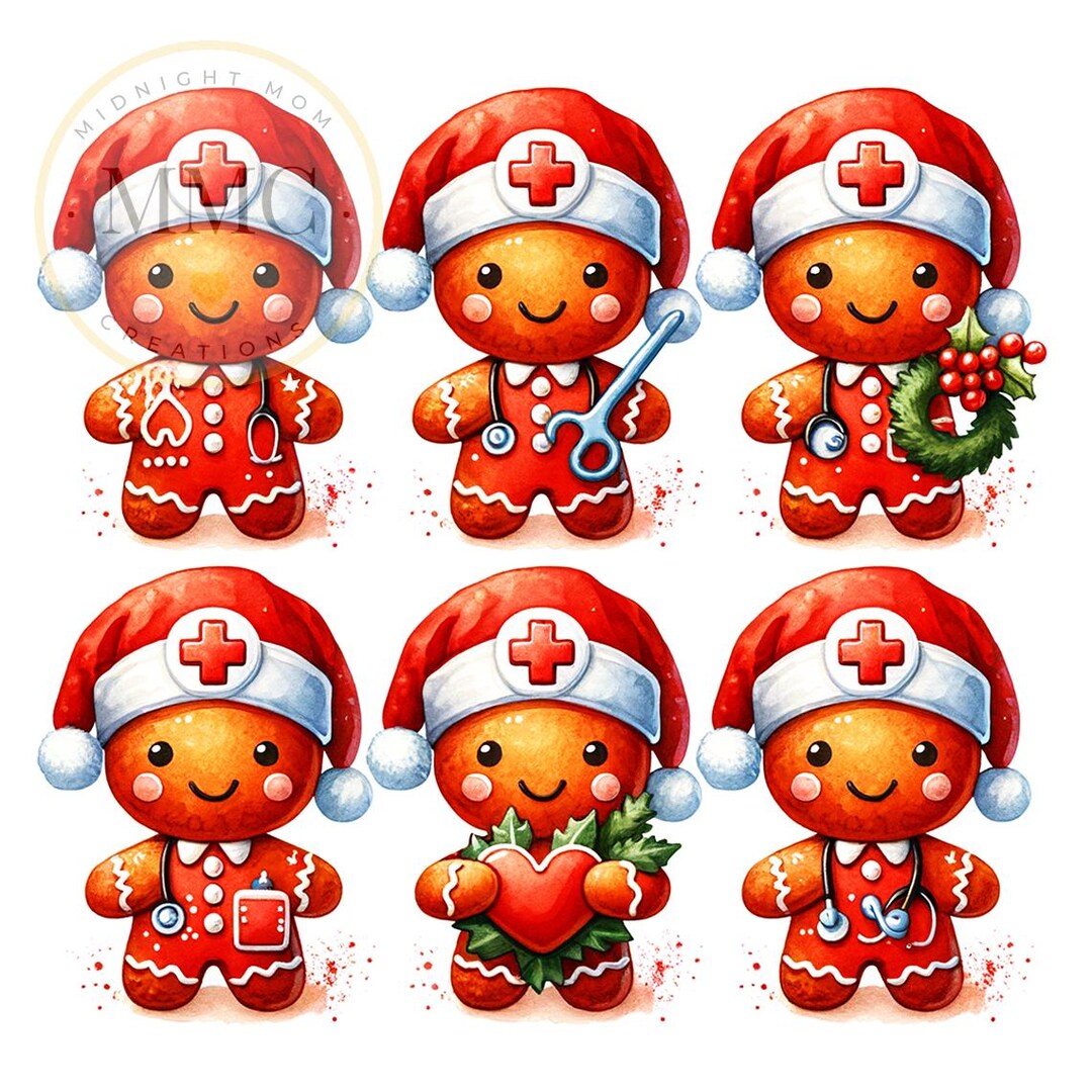 Christmas Ginger Bread Man Nurses PNG, Christmas Nurse, Christmas ...
