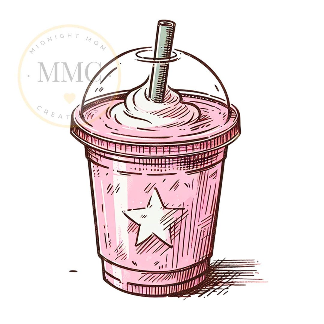 Pink Iced Coffee PNG, Pink Milkshake Clipart, Latte Coffee, Coffee ...