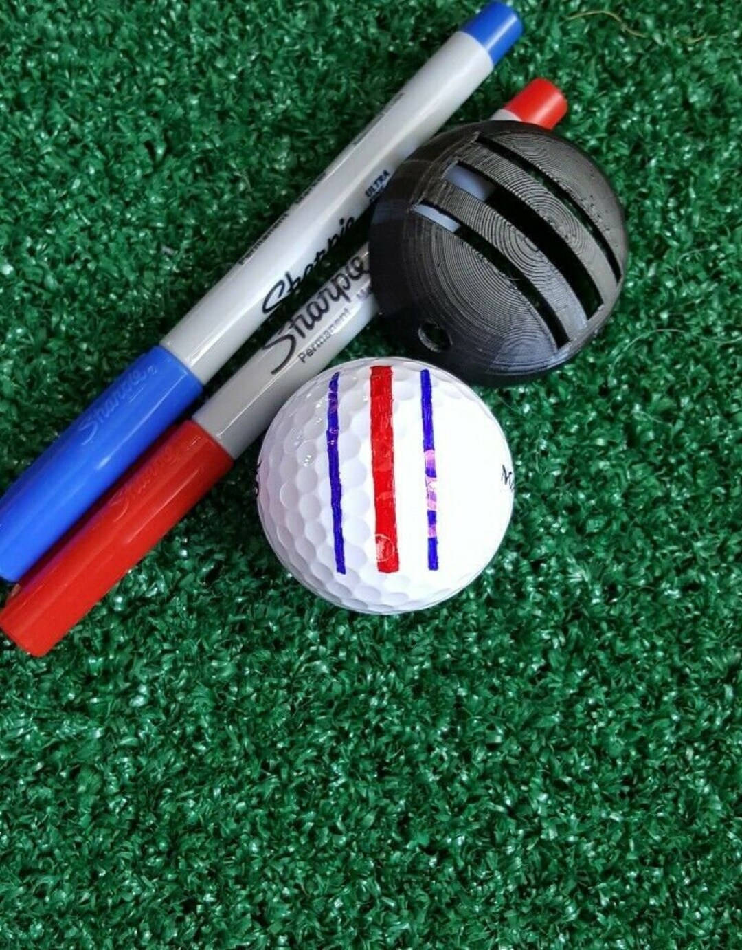 Golf Ball Marker - Triple Alignment Stencil - Etsy