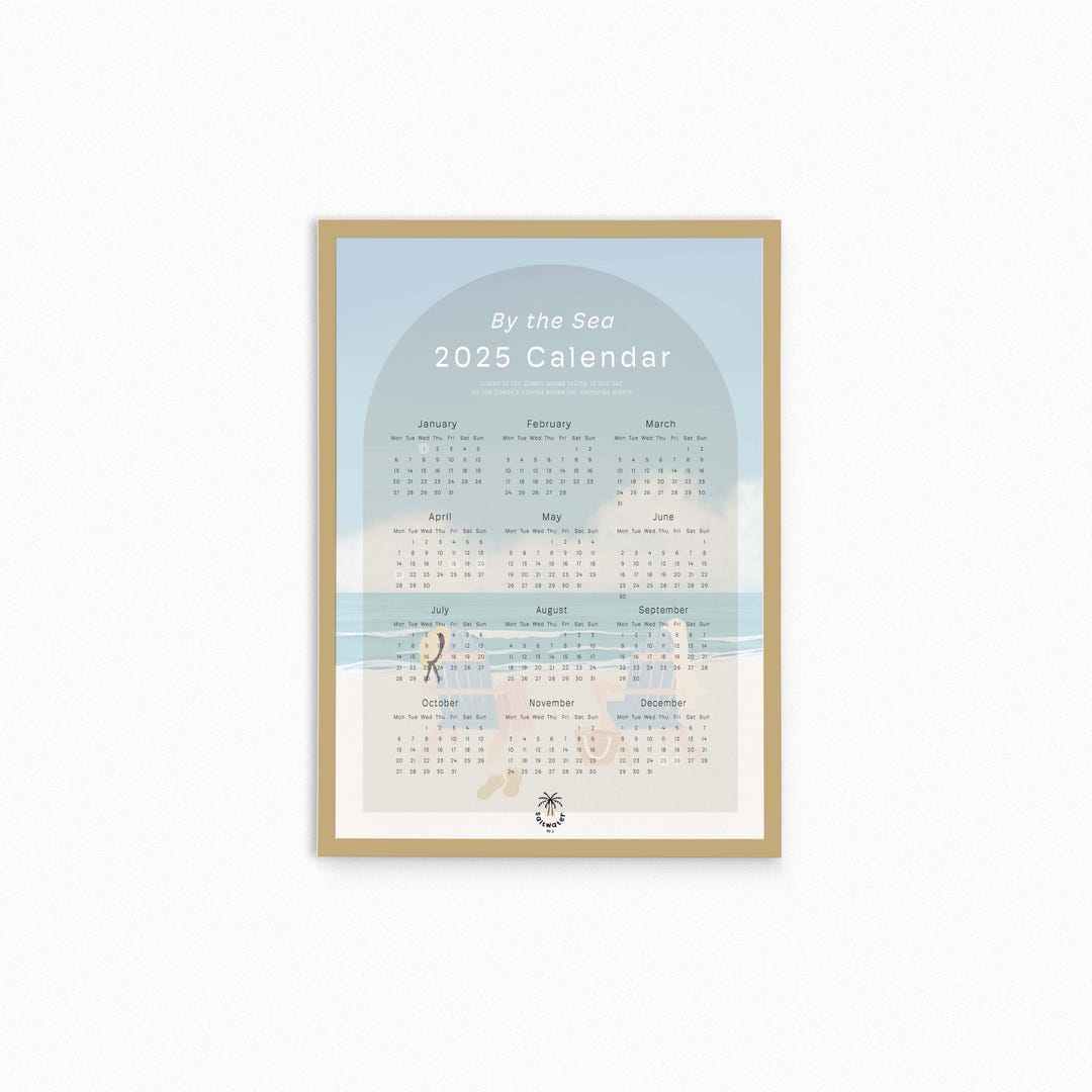 2025 A3 Wall Calendar by the Sea Ocean & Surf Illustration - Etsy