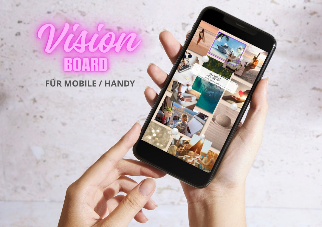 Visionboard Template Canva Mobilephone Mobile for Manifesting - Etsy