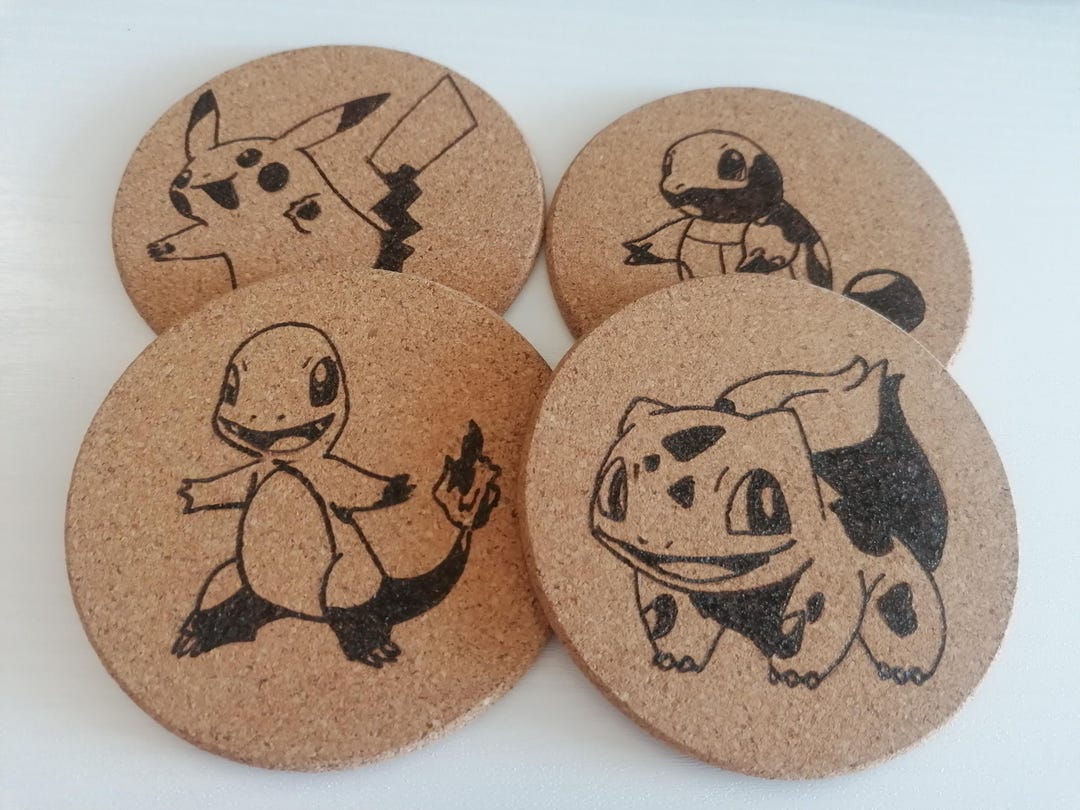 Handcrafted Pokemon Cork Drink Coaster| 001-075 | *individual Coaster ...